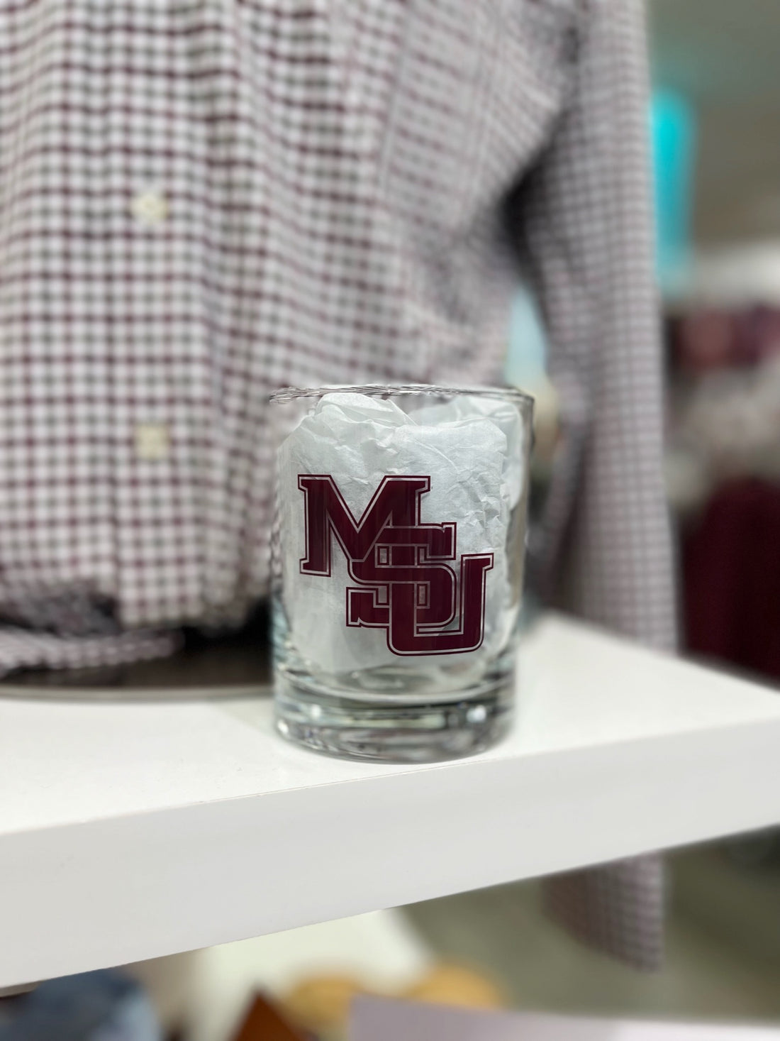 Interlocking MSU Rocks Glass – University Screenprint Inc