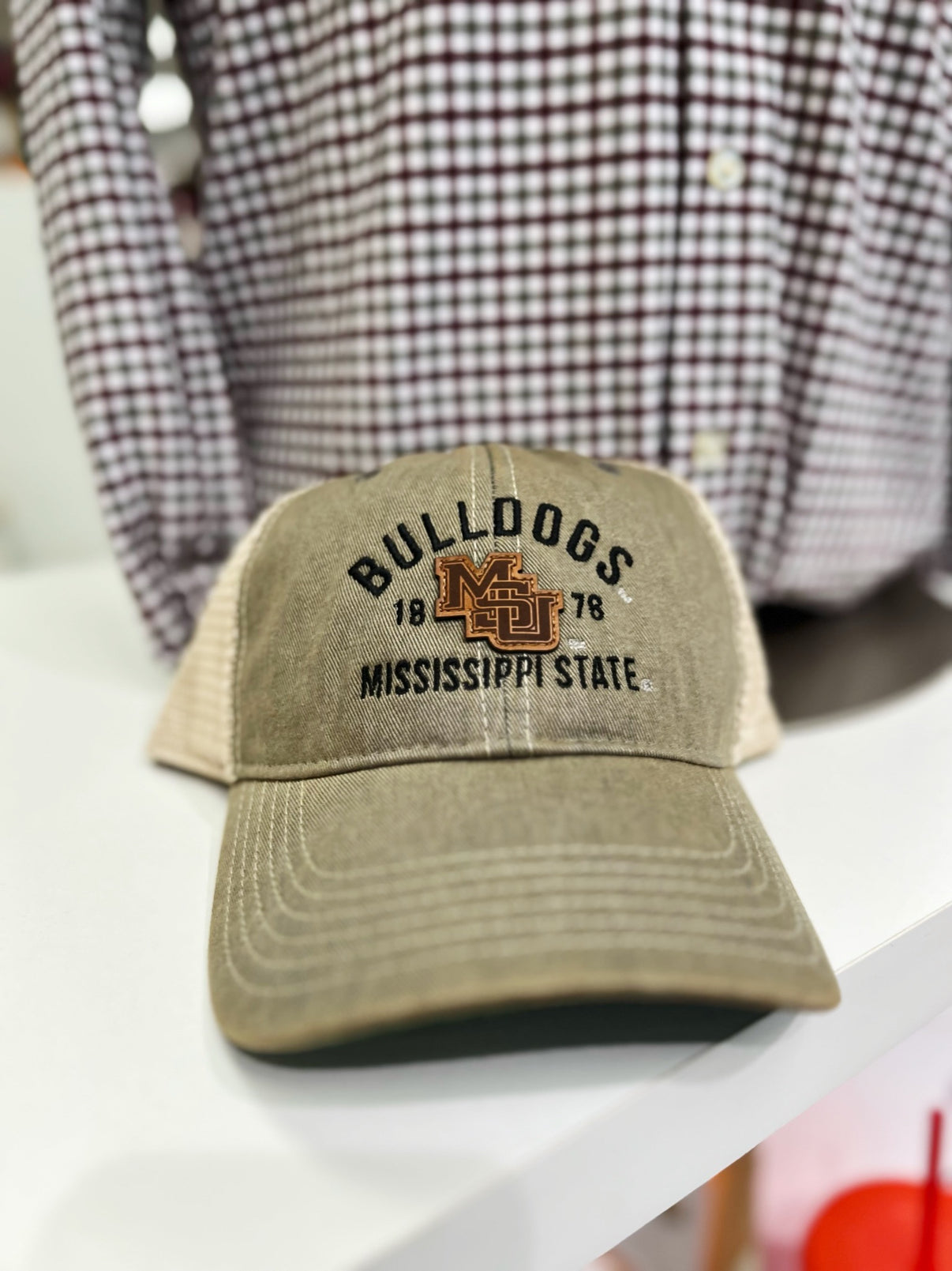 Interlocking MSU Leather Logo Hat – University Screenprint Inc